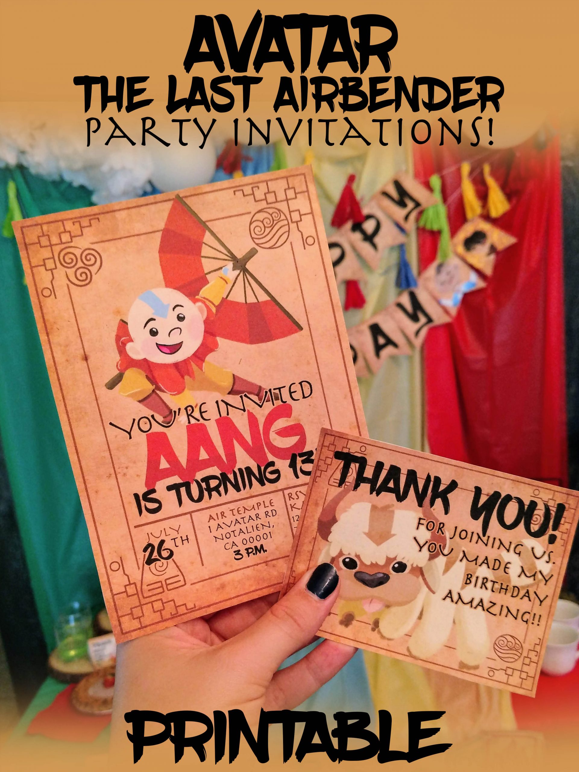 Avatar Birthday Invitation Cards Printable