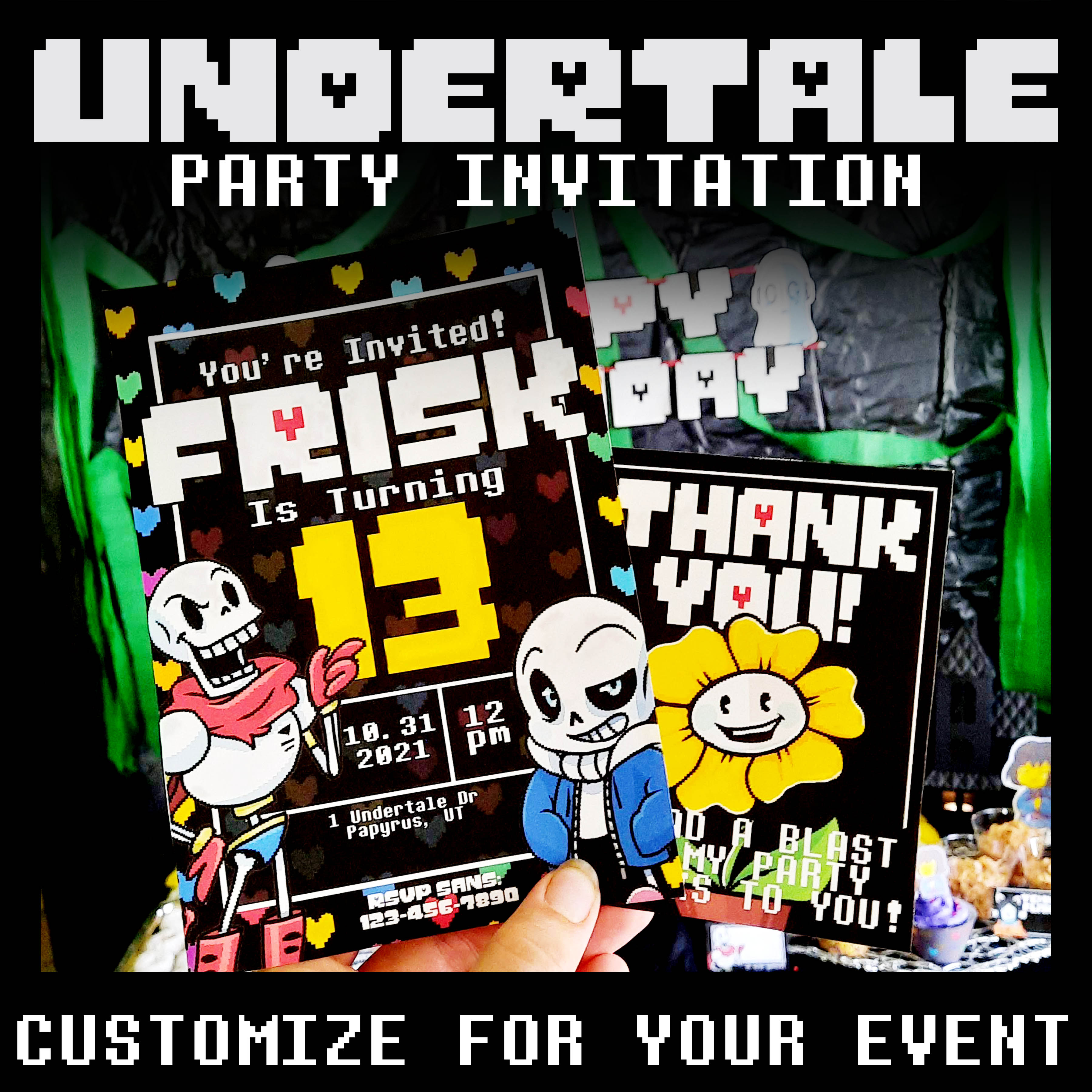 Undertale Birthday Party Invitations Sans Reading The Jokes Off Of